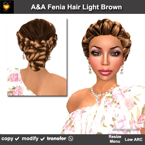Second Life Marketplace - A&A Fenia Hair Light Brown. Elegant womens ...