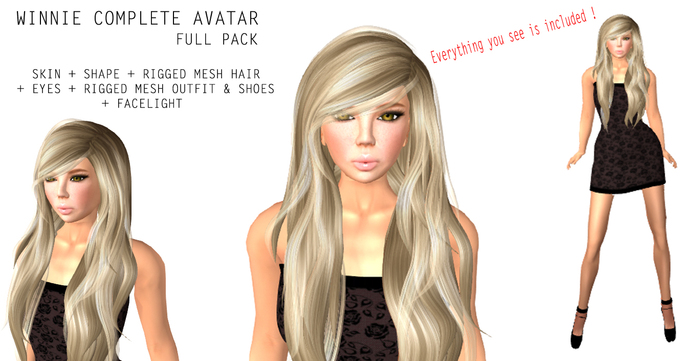 Second Life Marketplace - Dollarbie X18 - Complete Avatar Female + Rig ...