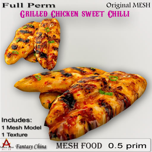 Second Life Marketplace - FC- Mesh Grilled Chicken sweet Chilli full perm