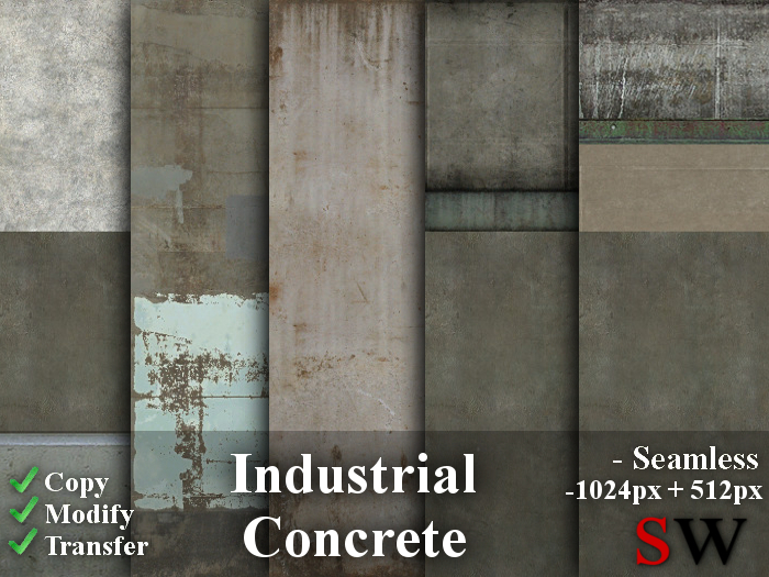 Second Life Marketplace - -SW- Seamless Industrial Concrete Texture ...