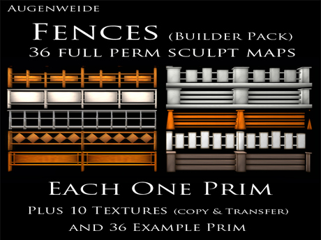 Second Life Marketplace - Augenweide - Fences - 36 sculpted maps