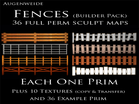 Second Life Marketplace - Augenweide - Fences - 36 sculpted maps