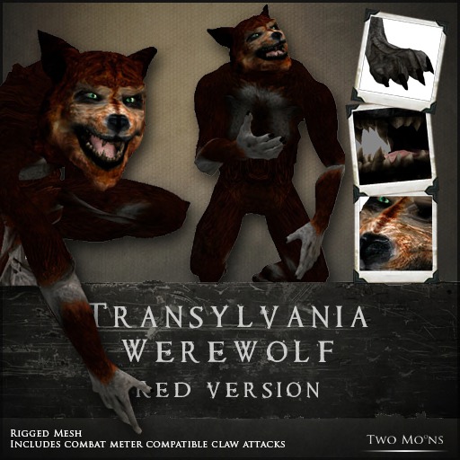 Second Life Marketplace - Two Moons - Red Transylvania werewolf [BOXED]