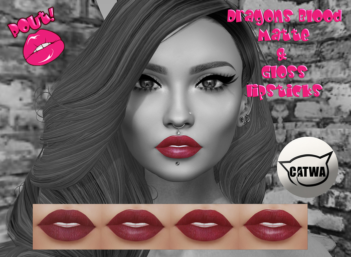 Second Life Marketplace - [POUT!] Dragon's Blood Lipstick CATWA