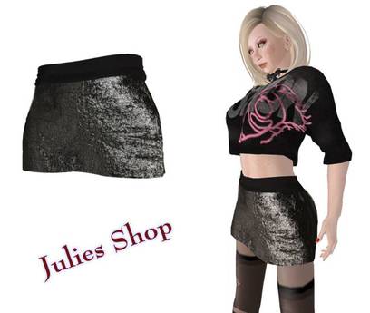 Second Life Marketplace - Glossy Vinyl PVC Mini Skirt Black ( Crush Vinyl )