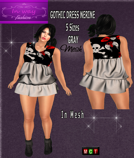 Second Life Marketplace - IW007 - Mesh Gothic Dress Nerine