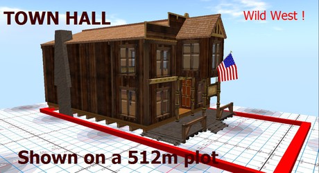 Second Life Marketplace - WW. Western Wild West TOWN HALL House Mod/Copy