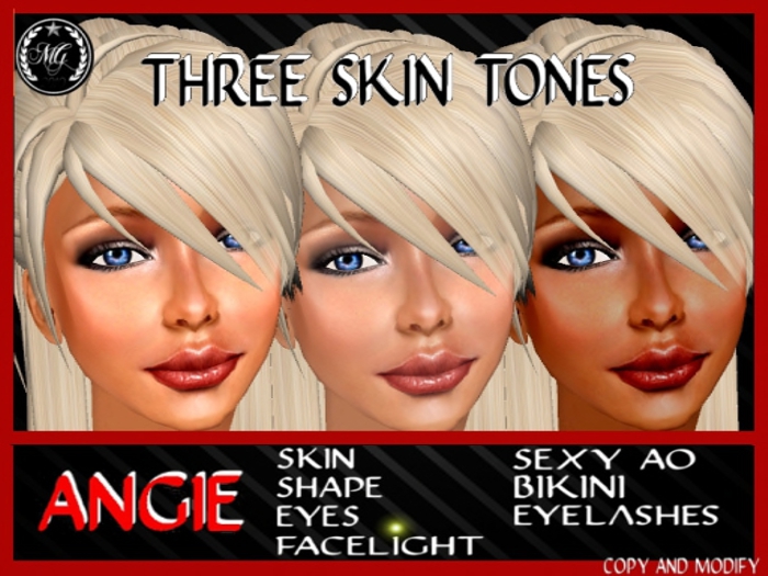 Second Life Marketplace - ★ MG ★ ANGIE THREE SKIN TONES / Complete AVATAR