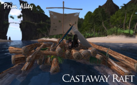 Second Life Marketplace - Prim Alley Castaway raft