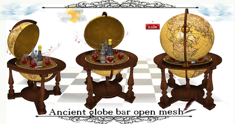 Second Life Marketplace - Ancient globe bar open mesh(copy&modify)