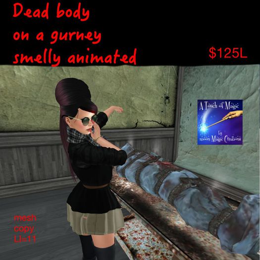 Second Life Marketplace - Dead Body bag on a Gurney animated (crate)