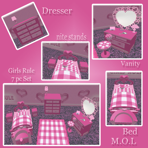 Second Life Marketplace Girls Rule Bedroom Set Ic