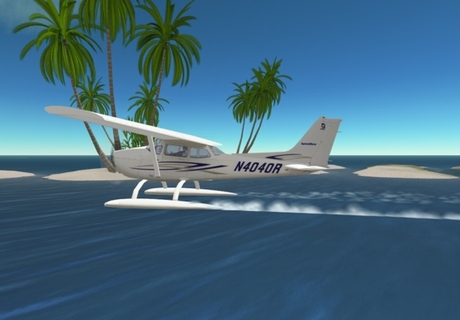 Second Life Marketplace - Birdysky 172 Hydro White seaplane (V2.0 Havok4)