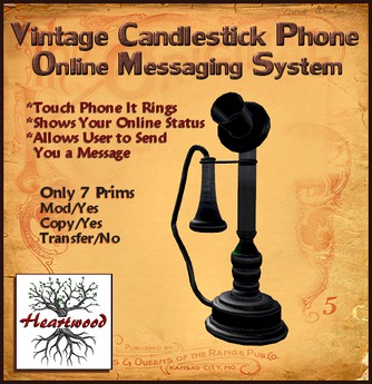 Second Life Marketplace - Vintage Candlestick Phone Messaging System ...