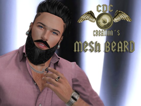 Second Life Marketplace - .::CDC Beard Mesh Black & White - 01**