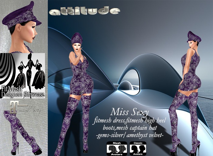 Second Life Marketplace Big Sale Attitude Miss Sexy Fitmesh Outfit