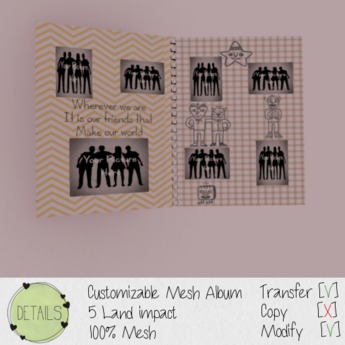 Second Life Marketplace - Details - Friends Customizable Mesh Photobook