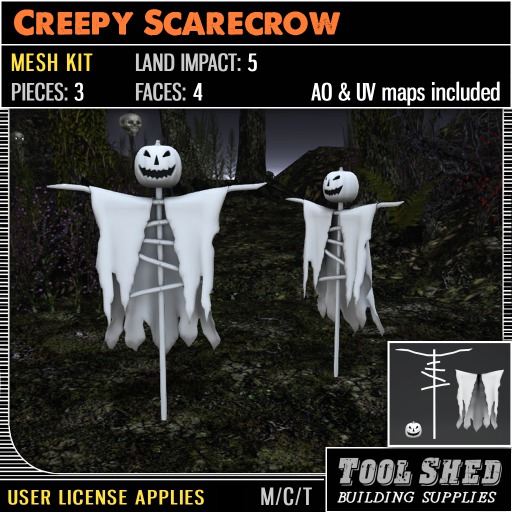 Second Life Marketplace - Tool Shed - Creepy Scarecrow Mesh Kit ...