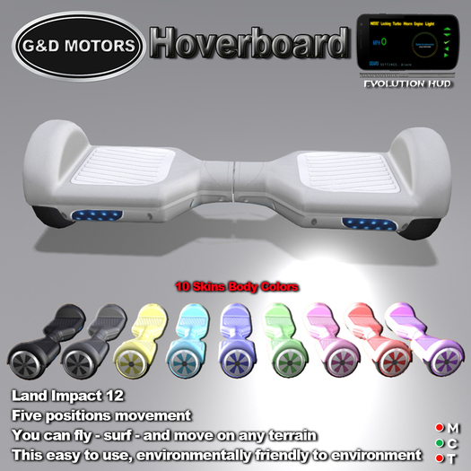 Second Life Marketplace - G&D MOTORS Hoverboard