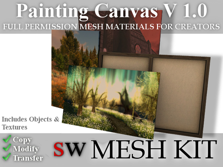Second Life Marketplace - -SW- Mesh Kit - Painting Canvas V1.0 FULL PERMS
