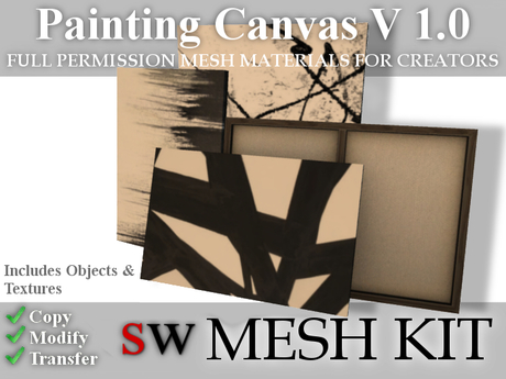 Second Life Marketplace - -SW- Mesh Kit - Painting Canvas V1.0 FULL PERMS
