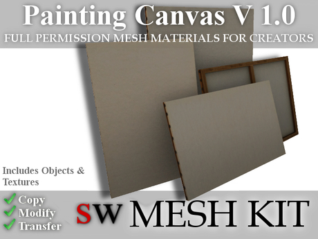 Second Life Marketplace - -SW- Mesh Kit - Painting Canvas V1.0 FULL PERMS