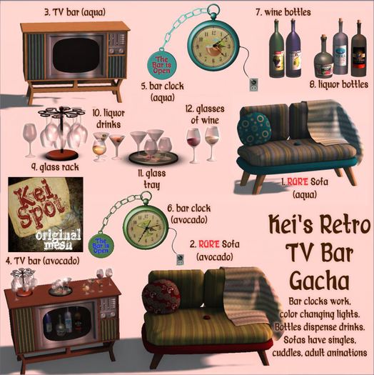Second Life Marketplace - SOI Kei's Retro TV Bar Gacha (bar phone) - Boxed