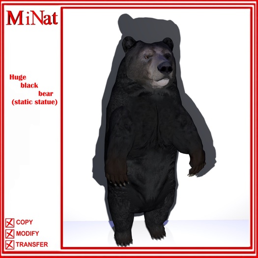 Second Life Marketplace - MiNat A huge black bear (static statue)