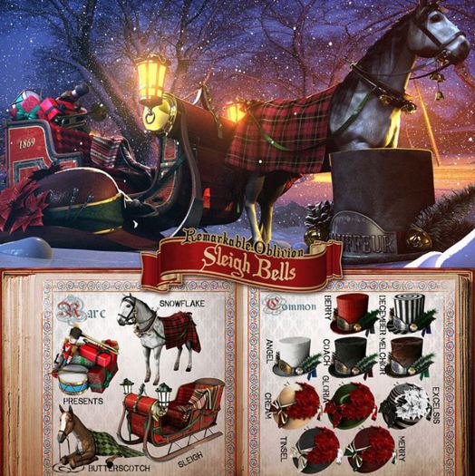 Second Life Marketplace - RO - Sleigh Bells - Berry Tophat