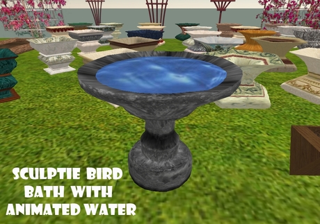 Second Life Marketplace - Bird Bath w/Animated Water