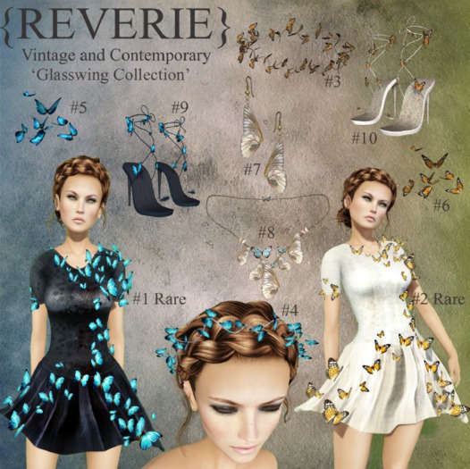 Second Life Marketplace - {Reverie} "Glasswings' Collection - #5 Blue ...