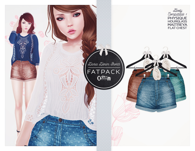 Second Life Marketplace The Secret Store Daria Denim Shorts Fatpack