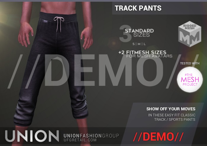 Second Life Marketplace - UNION // Track Pants // Striped // DEMO