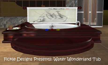 Second Life Marketplace - Fickle Designs FD Water Wonderland Bath tub WOOD