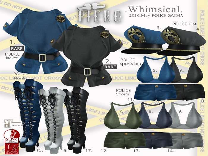 Second Life Marketplace - 9+PIERO+POLICE Sports-Bra Light Gray