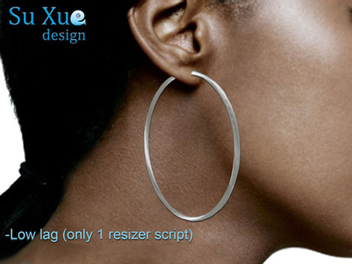 Second Life Marketplace - ! " Su Xue " Collet Earring Big Resize Silver R&L