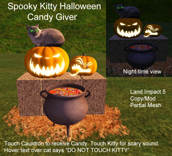 Second Life Marketplace - Spooky Kitty Halloween Candy Giver Second Life Marketplace - Spooky Kitty Halloween Candy Giver