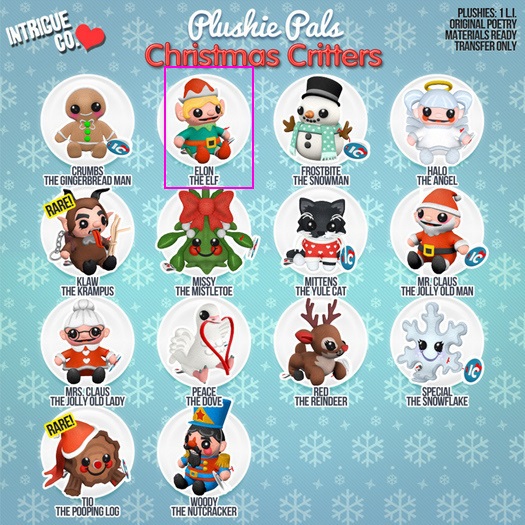 Second Life Marketplace - Intrigue Co. - Plushie Pals: Elon the Elf