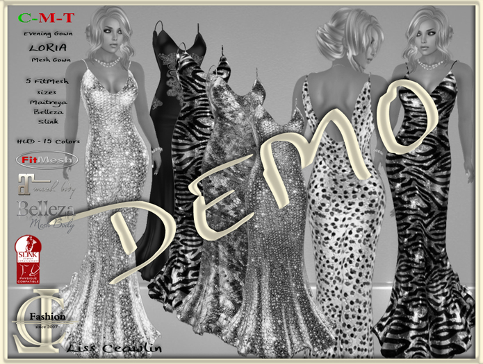 Second Life Marketplace - [DEMO] .:LC:. Loria Mesh Formal Gown