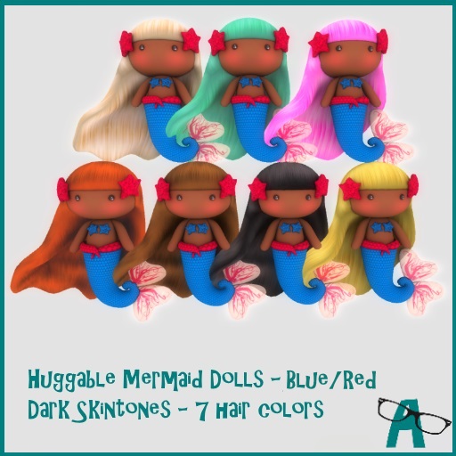 Second Life Marketplace - {-A-} Huggable Mermaids - Blue/Red - Dark ...