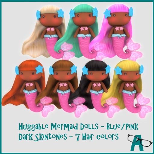 Second Life Marketplace - {-A-} Huggable Mermaids - Pink/Blue - Dark ...