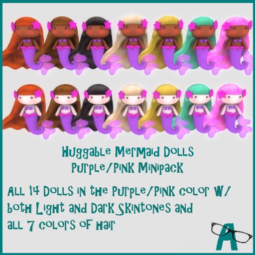 Second Life Marketplace - {-A-} Huggable Mermaids - Purple/Pink - All ...