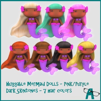 Second Life Marketplace - {-A-} Huggable Mermaids - Purple/Pink - Dark ...