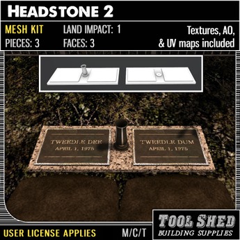Second Life Marketplace - Tool Shed - Headstone 2 Mesh Kit - Halloween ...