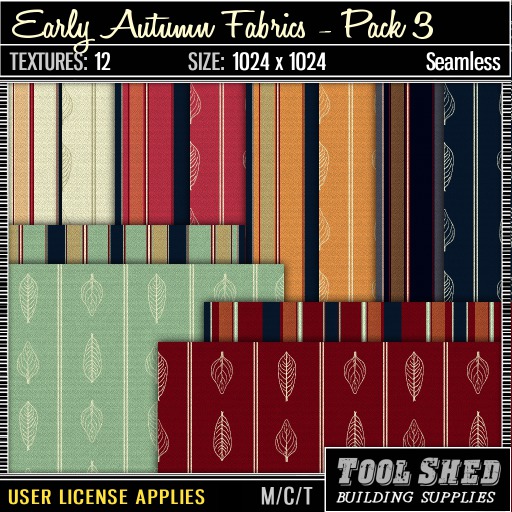 Second Life Marketplace - Tool Shed - Early Autumn Fabrics - Pack 3 ...
