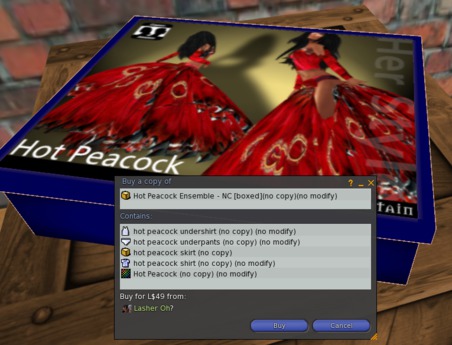 Second Life Marketplace - HOT PEACOCK Burlesque Carnival GOWN