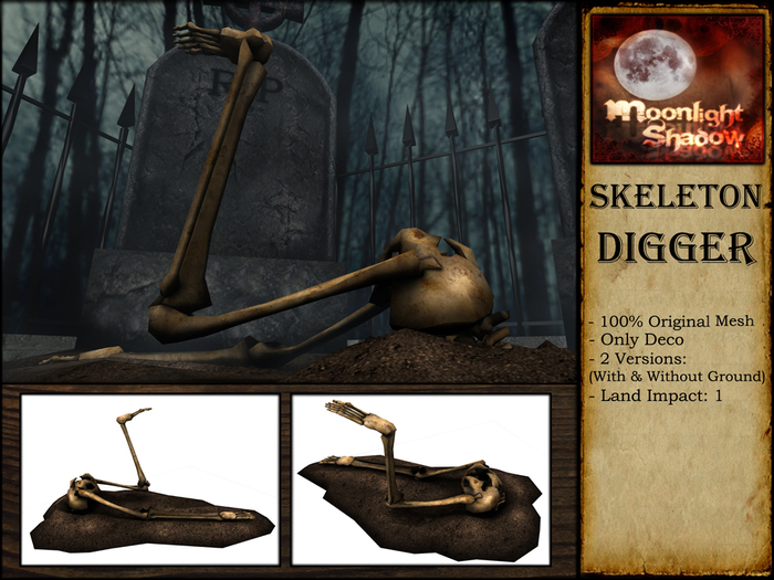 Second Life Marketplace - "Moon_Sha" Skeleton Digger (Trans)
