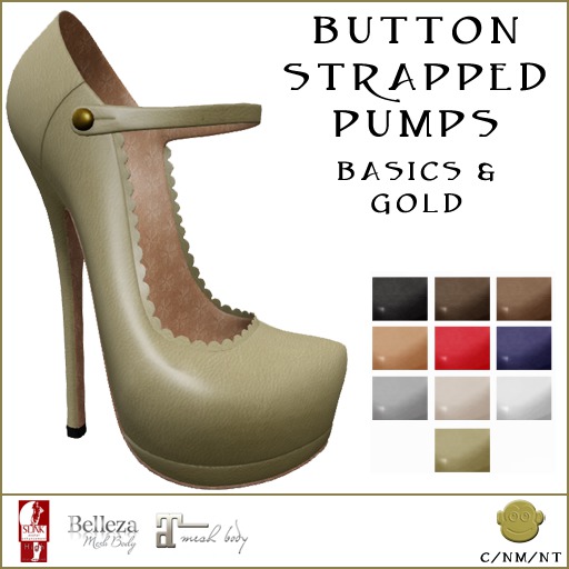 Second Life Marketplace - BM Button Strapped Pumps Basics
