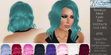 Second Life Marketplace - LMagnums TerraLyn Mesh Updo Hair Fatpack Colors