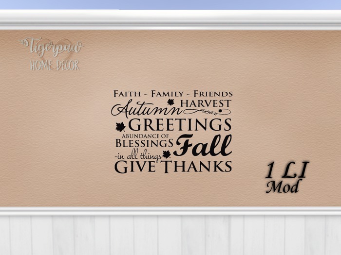 Second Life Marketplace - THD~ Fall blessings wall decal